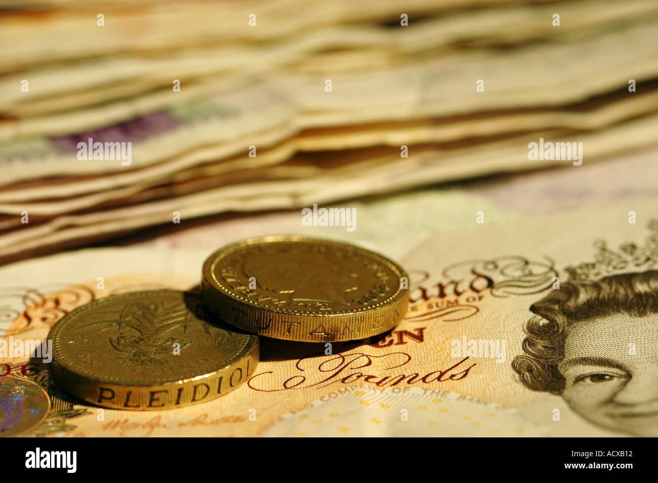 Coins and Paper Money Stock Photo - Alamy