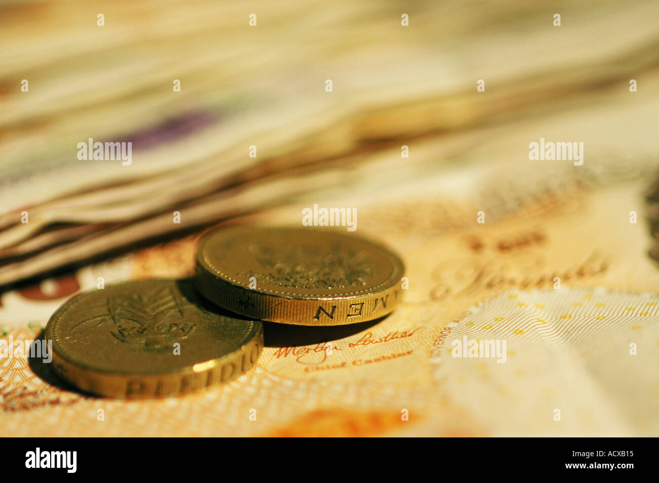 Coins and Paper Money Stock Photo - Alamy