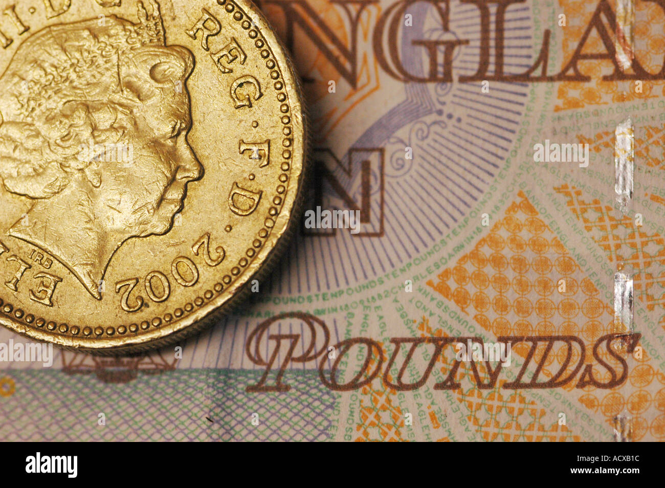 Pound Coin and Note Stock Photo - Alamy