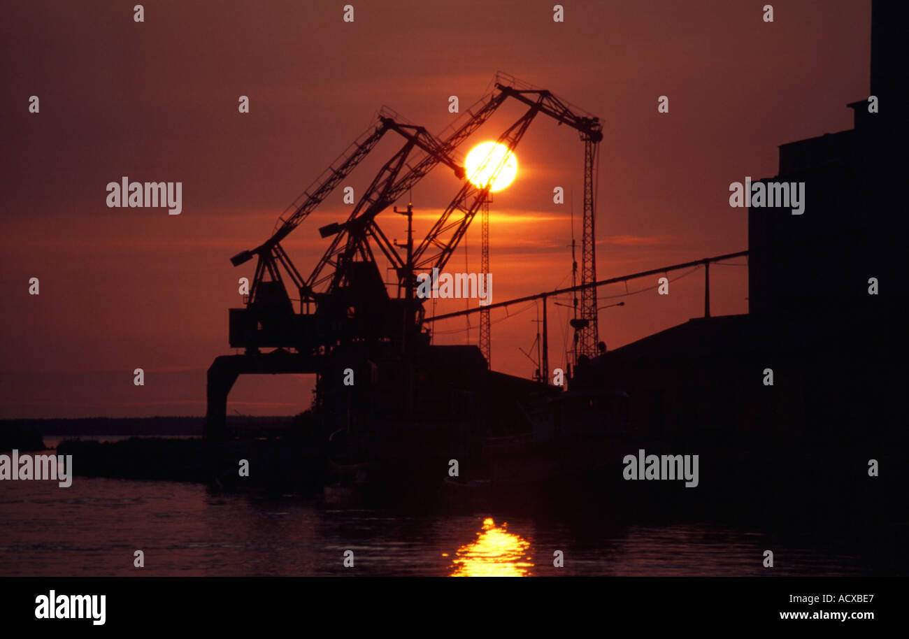 sunset at harbour Stock Photo - Alamy