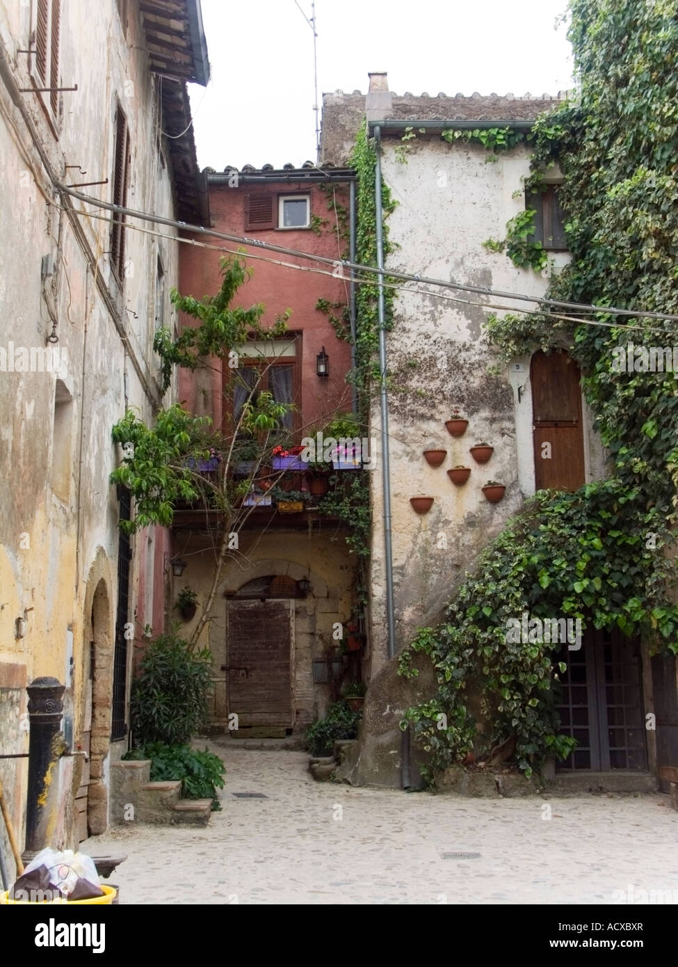 calcata town centre , viterbo , rome , latium , lazio , italy , europe ...