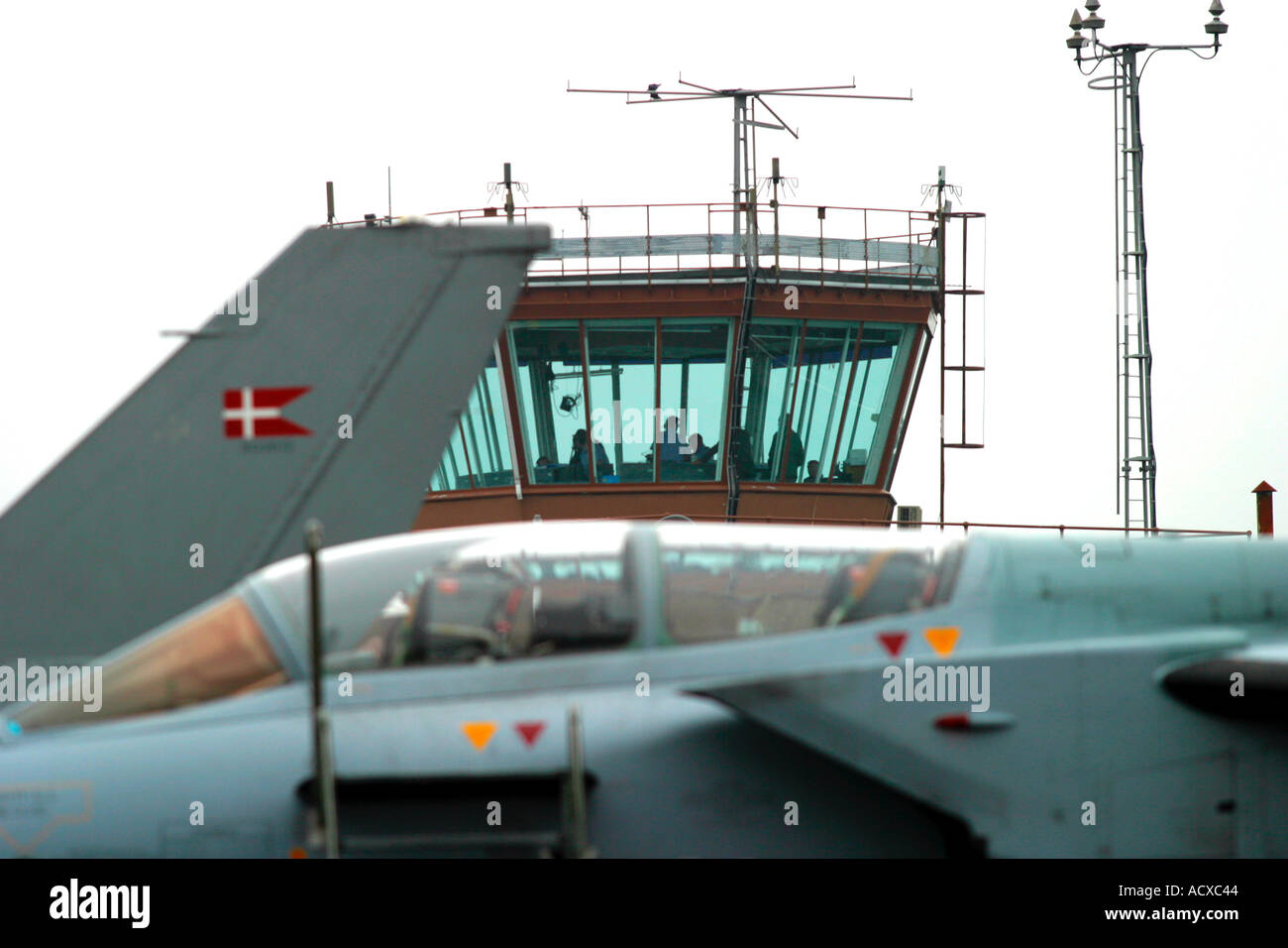 BAE Tornado GD F16 Tails control tower Stock Photo - Alamy