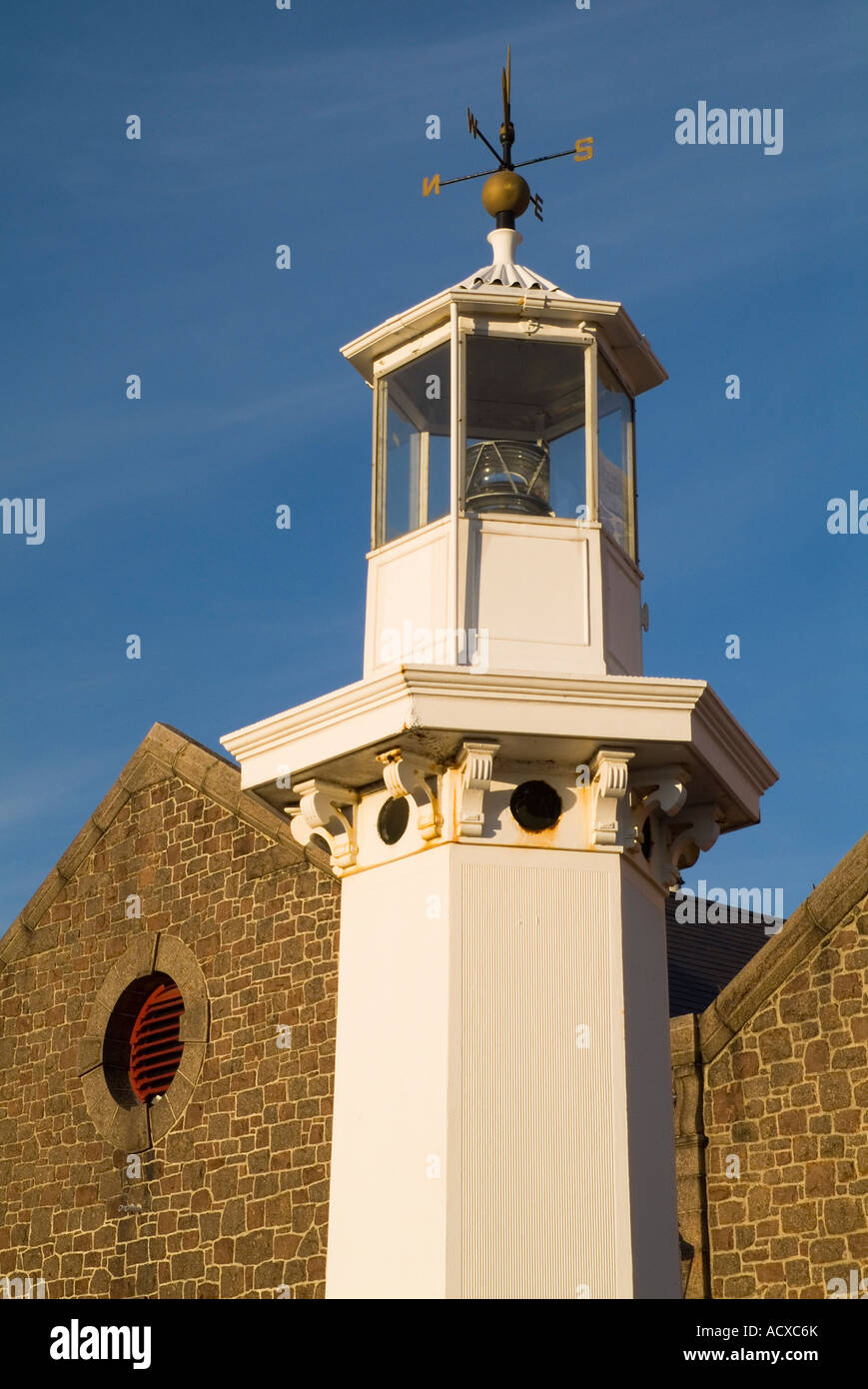 dh ST HELIER JERSEY Old lighthouse beacon outside front of Jersey ...