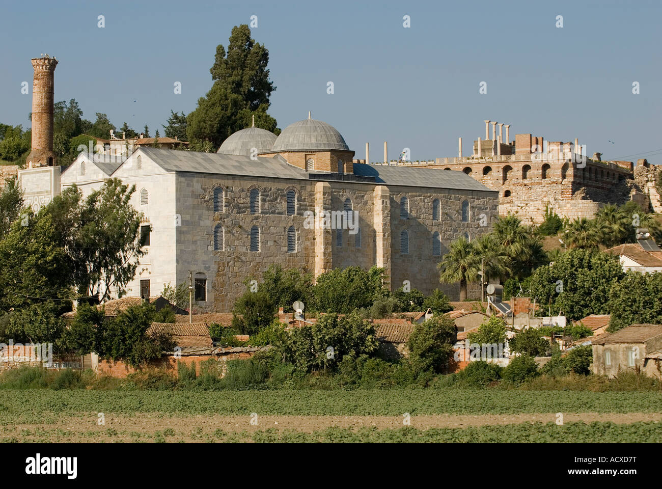 Isabey Mosque (14th century) with Byzantine Castle and Basilica of St ...