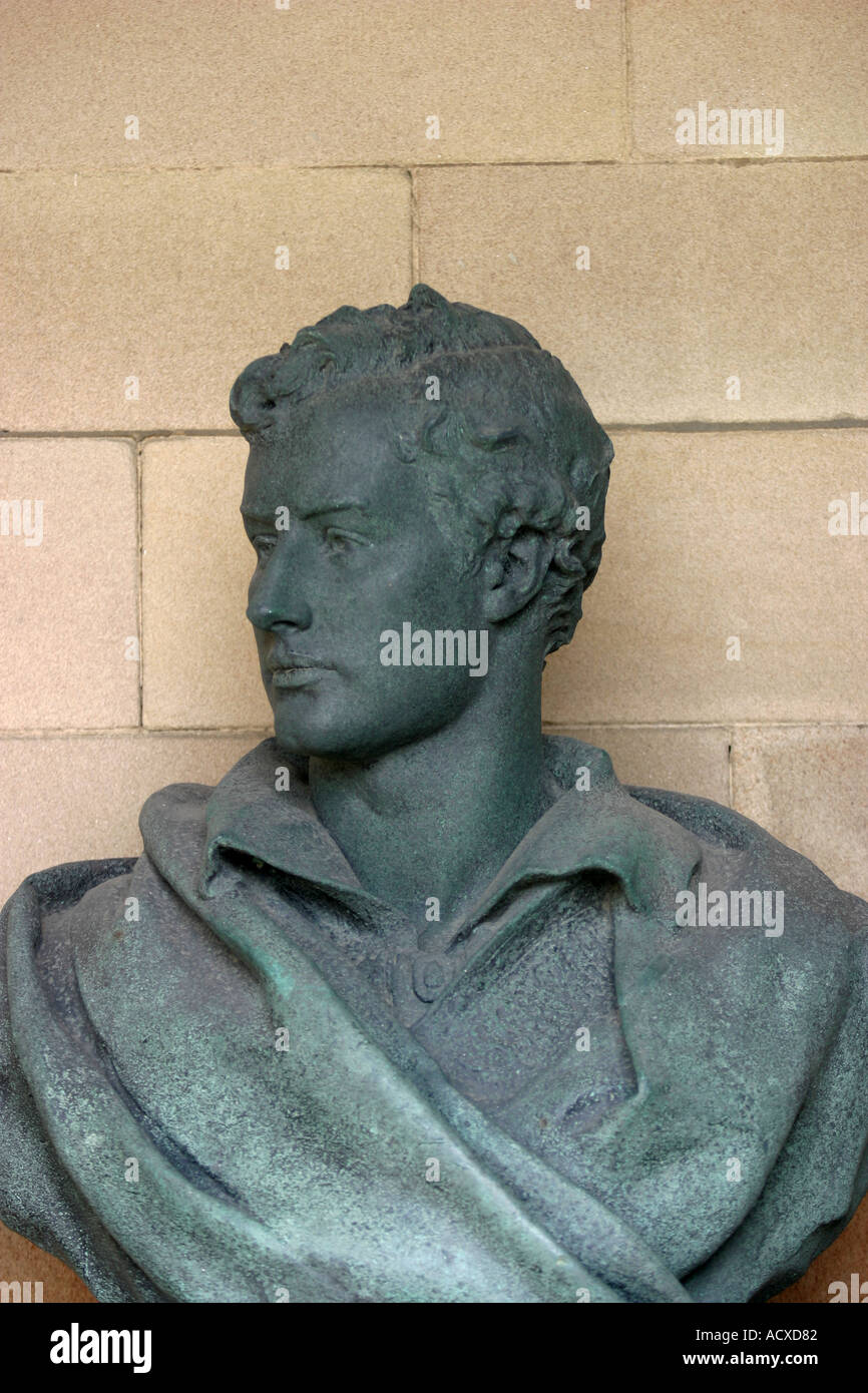 Bust of the Poet Lord Byron 1788 1824 outside the front entrance of ...