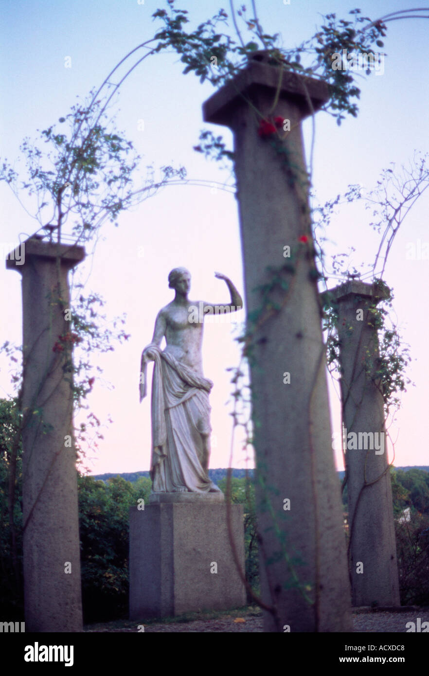 A sculpture in a garden at the Rosenstein castle which houses the ...