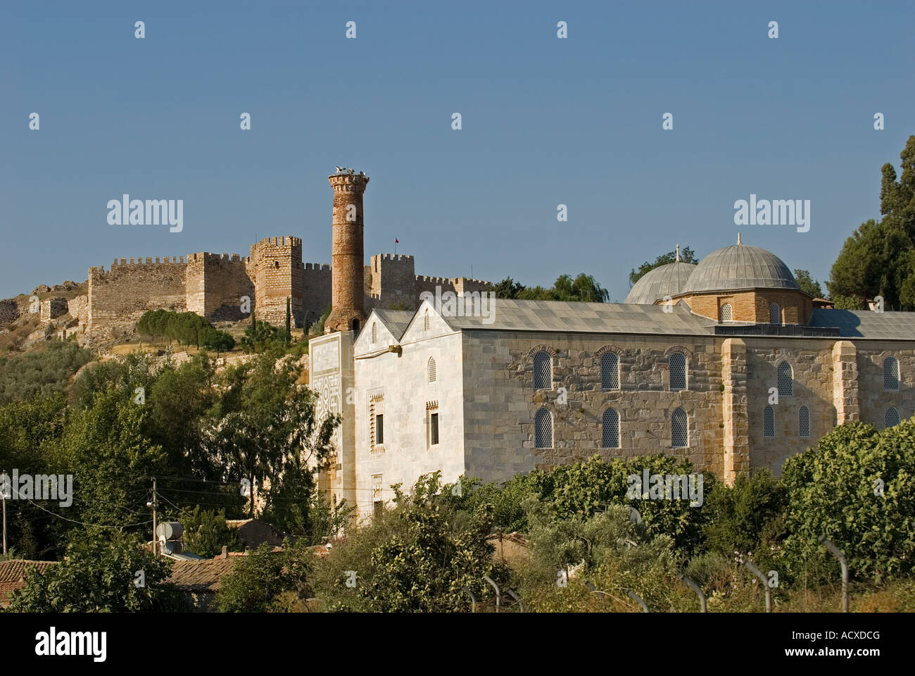 Isabey Mosque (14th century) with Byzantine Castle and Basilica of St ...