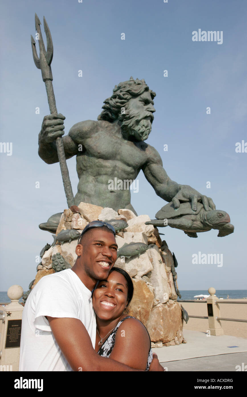 Virginia Beach,31st Street Park,King Neptune statue,sea turtle,Black ...
