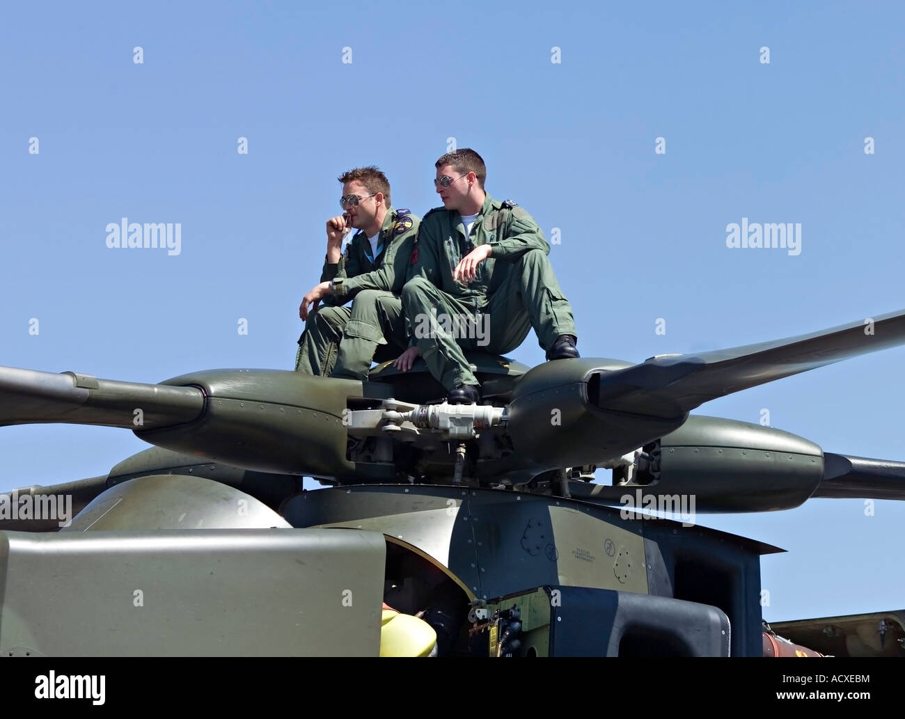 Merlin Helicopter Crew at Biggin Hill Airshow 2007 Stock Photo - Alamy