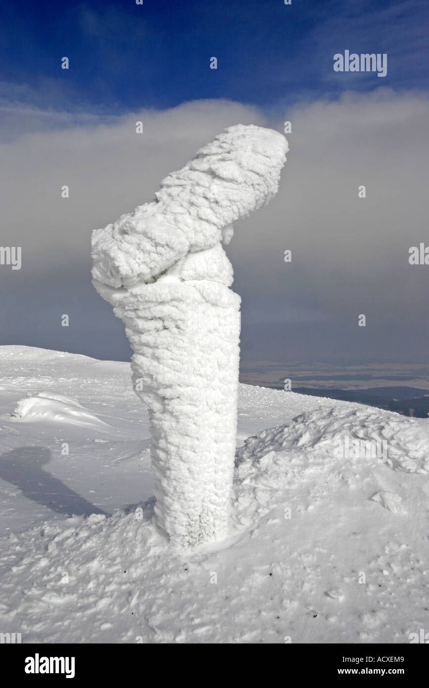 Telescope in snow on Brocken Stock Photo - Alamy