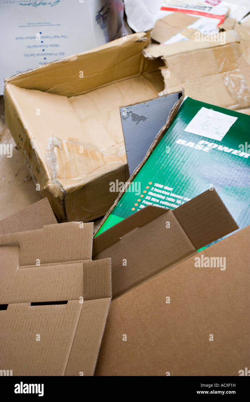 Pile of discarded waste corrugated packaging Stock Photo - Alamy