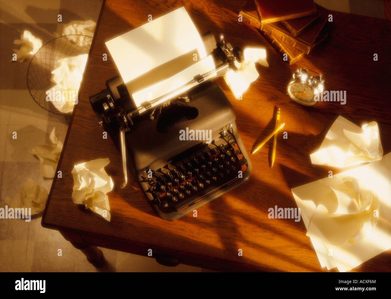 Papers on desk horizontal Stock Photo - Alamy