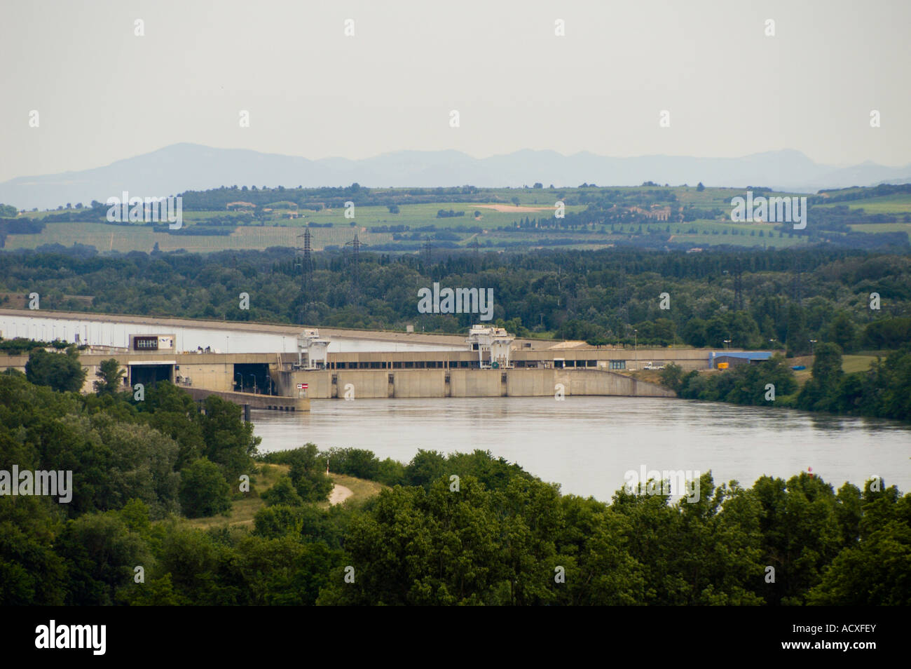 Gard region France Provence Rhône barrage near Avignon Stock Photo - Alamy