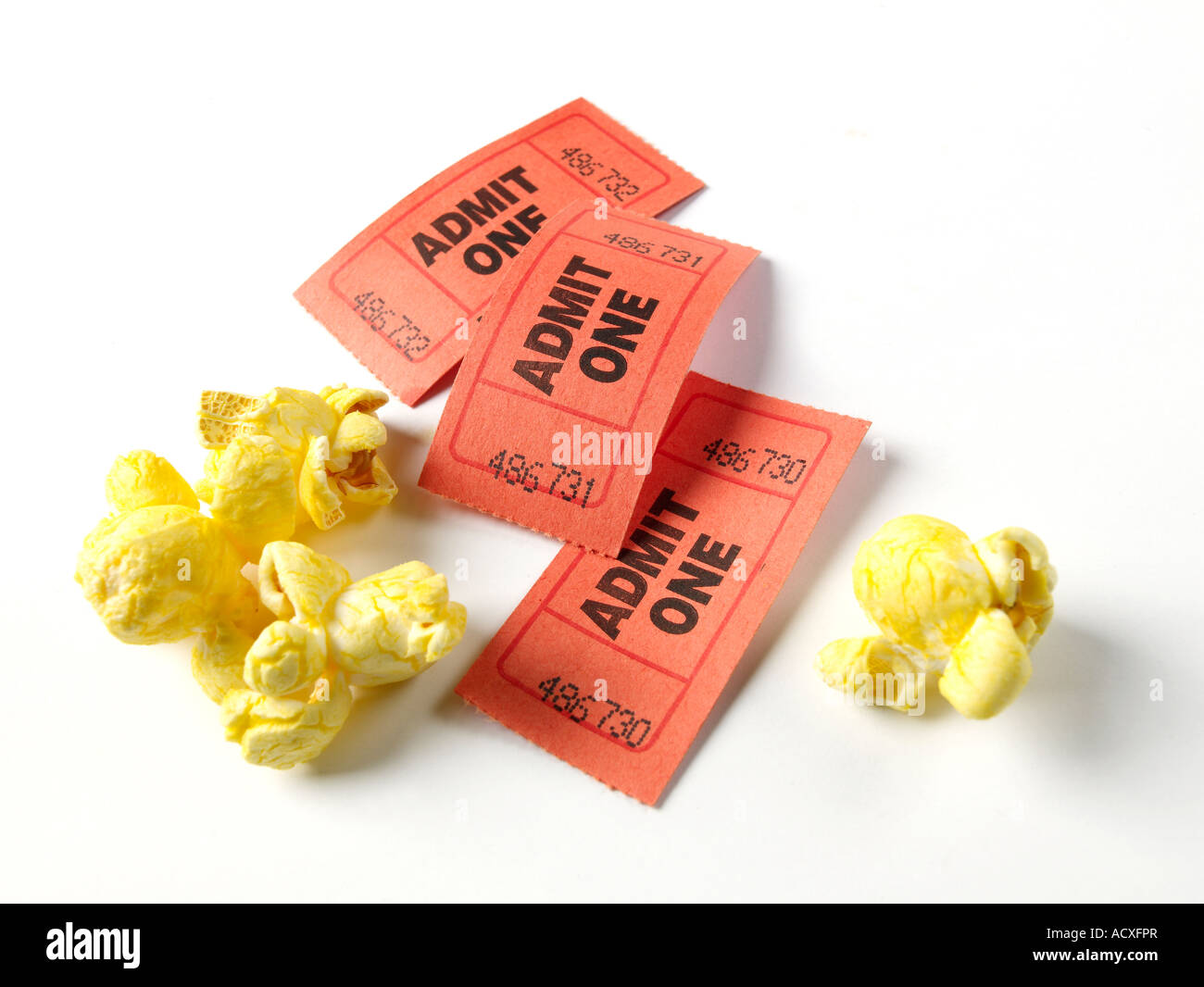 Popcorn and tickets Stock Photo - Alamy