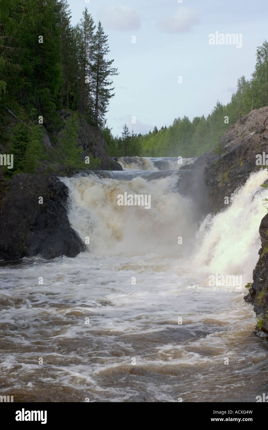 Kivach most famous waterfall, Karelia , Russia Stock Photo - Alamy