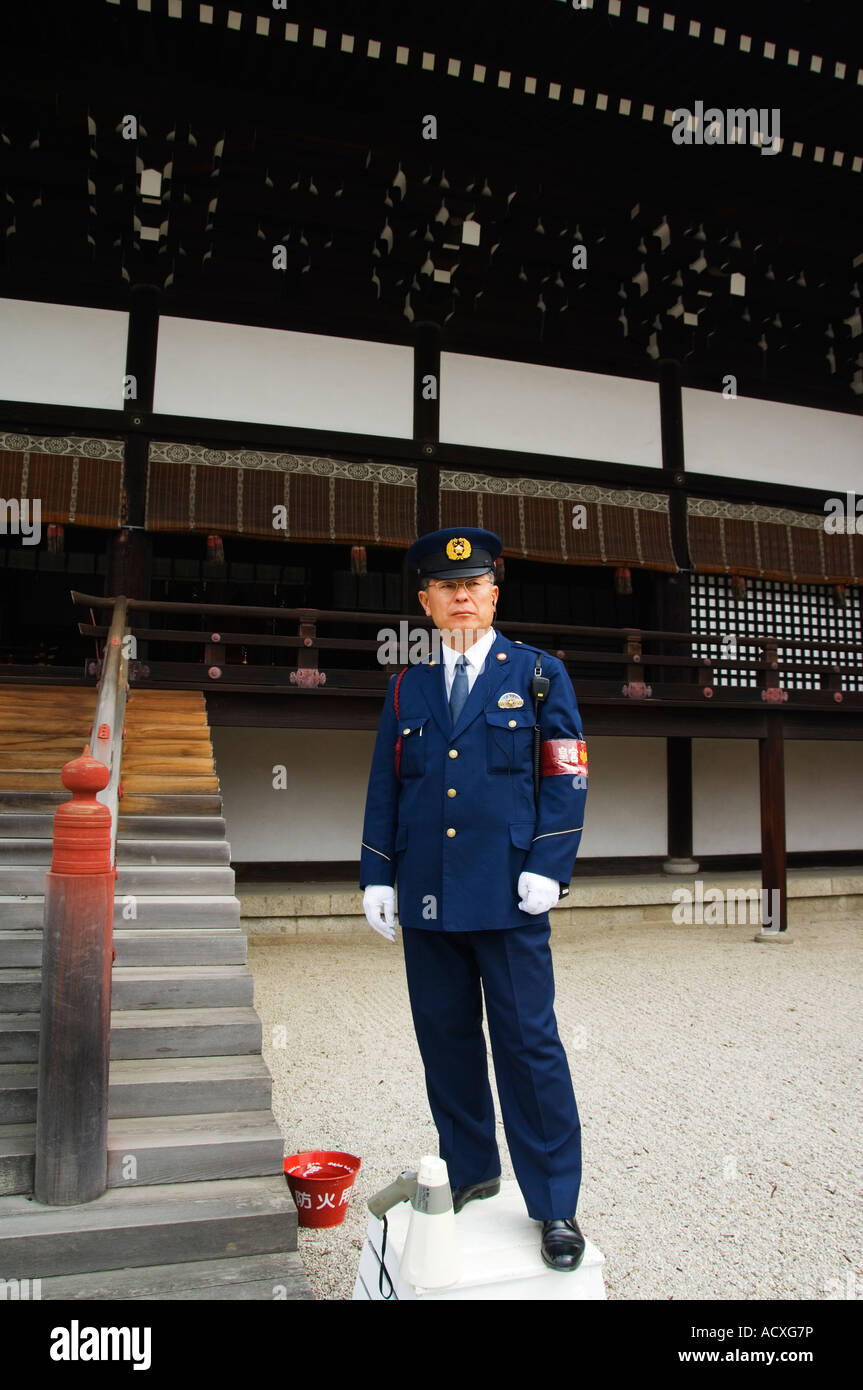 Japan Honshu Island Kyoto security guard in Kyoto Imperial Palace Stock ...