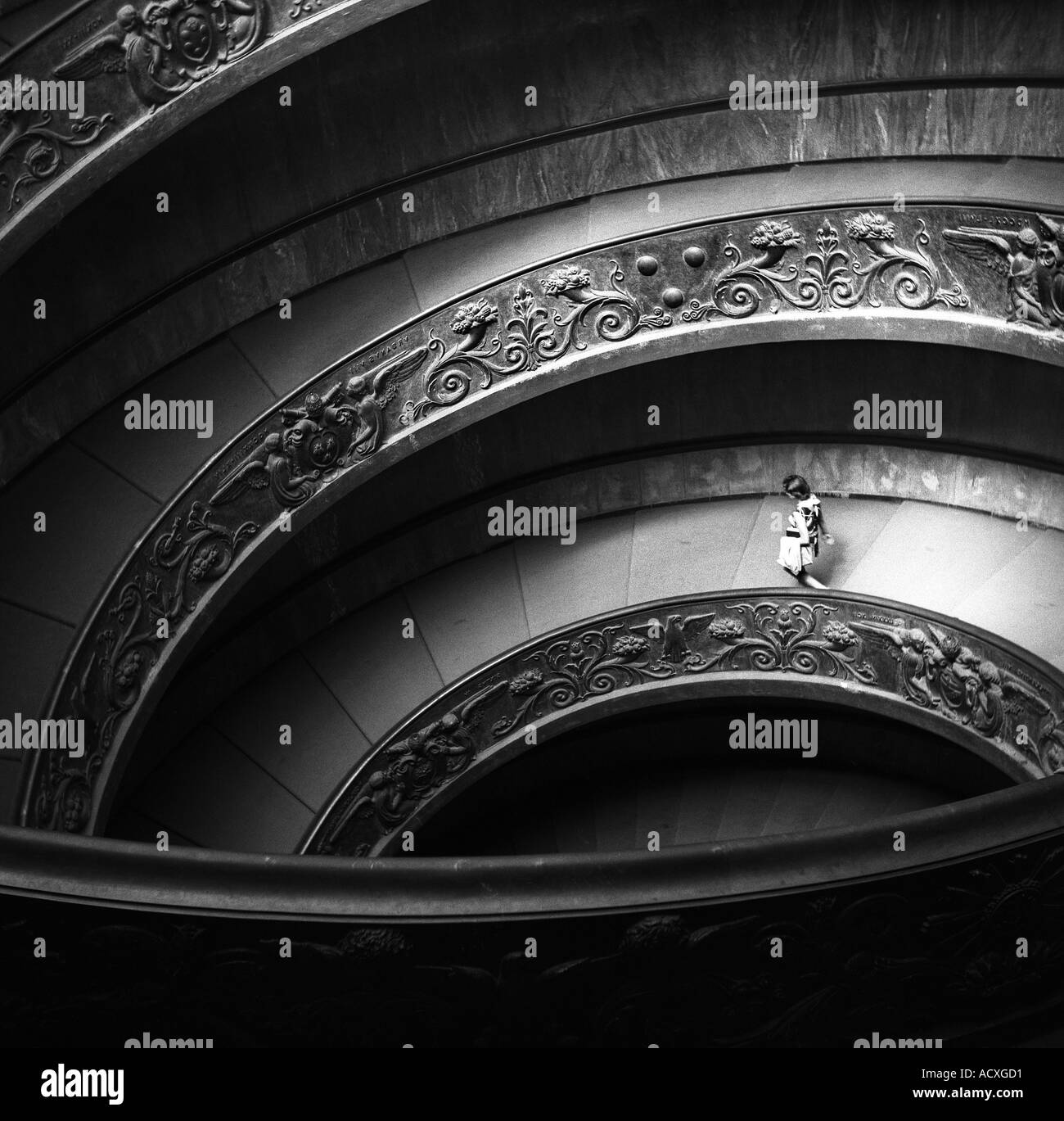 Double helix staircase in Vatican museum Stock Photo - Alamy
