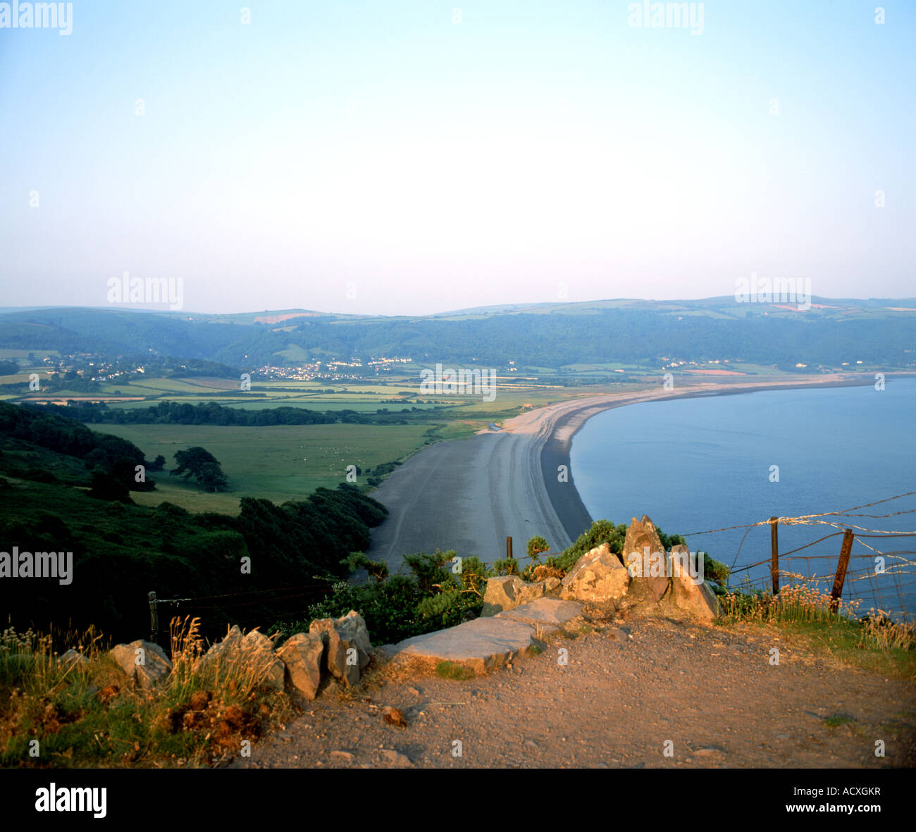 Porlock bossington hill exmoor somerset viewpoint hi-res stock ...