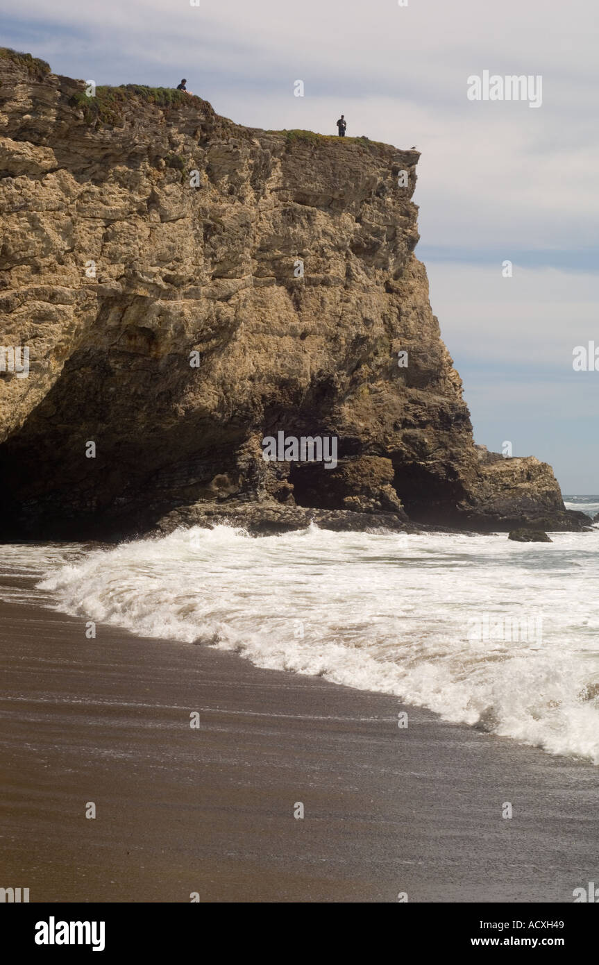 arch rock and the cliff above it at Kellum Beach at Point Reyes ...