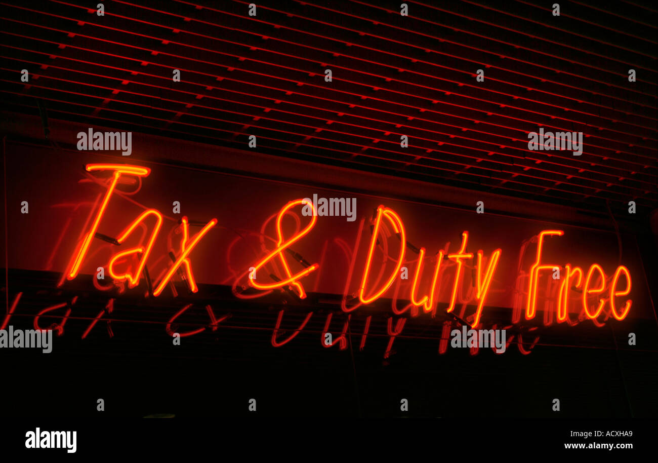 Duty free neon hi-res stock photography and images - Alamy