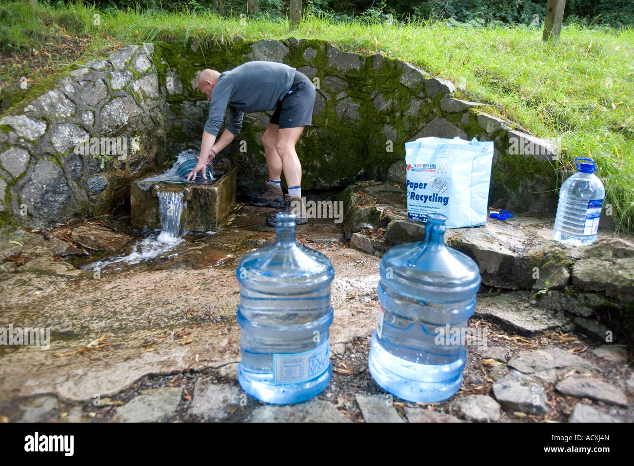 Natural Malvern Hills spring water gushing from the hillside in ...