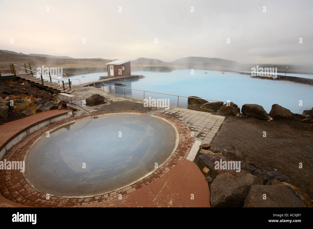 Geothermal spa Mývatn Nature Baths ( Jarðböð ), Myvatn, Iceland Stock ...