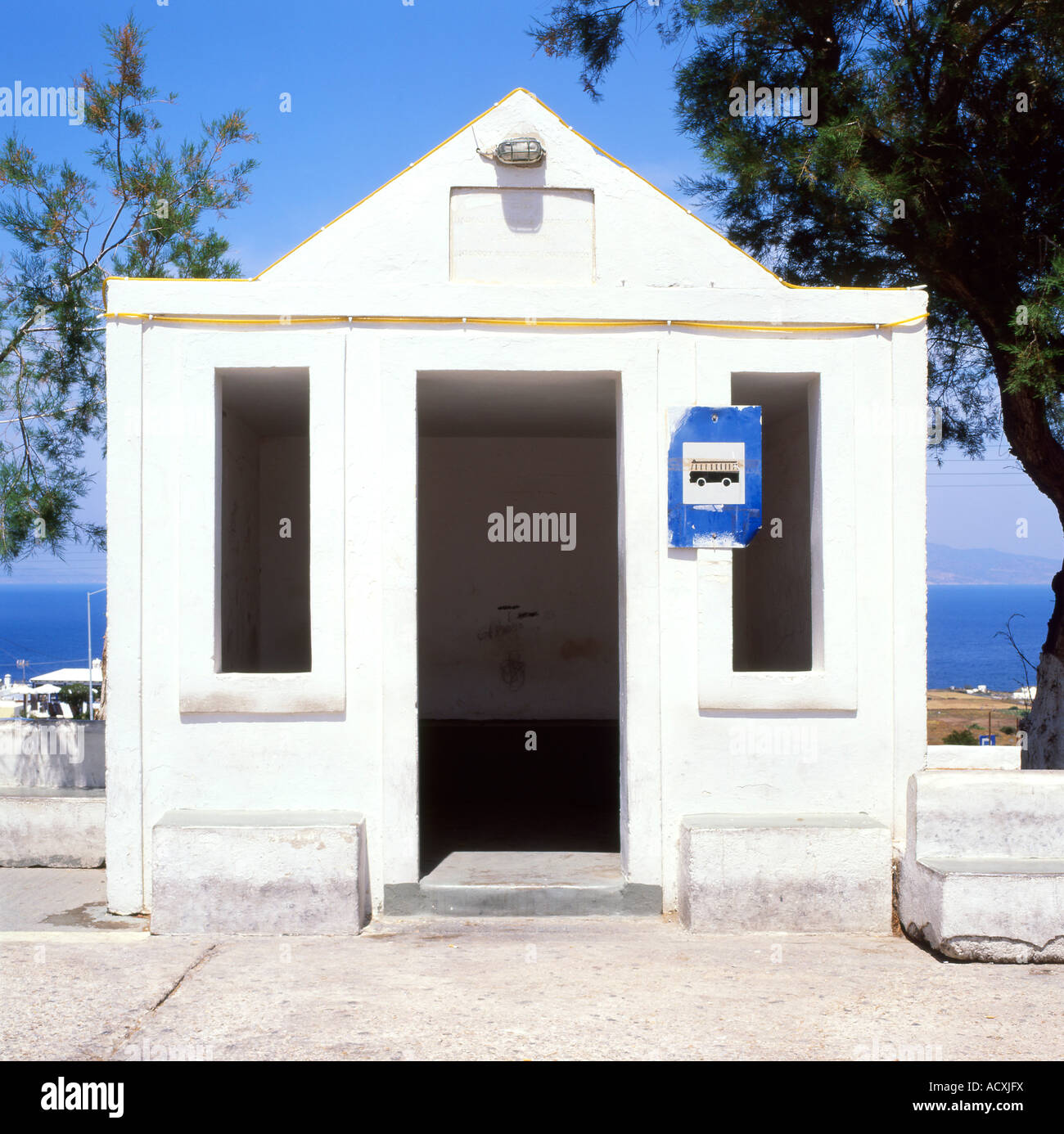 Santorini bus stop hi-res stock photography and images - Alamy