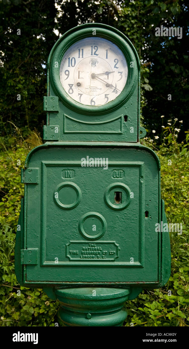 Ticket machine with clock at Crich Tramway Museum near Matlock in ...