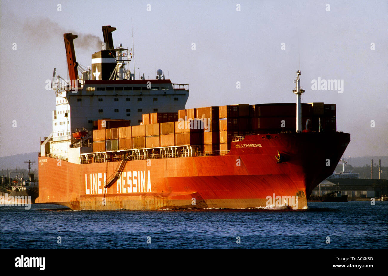 Container ship just leaving Mombassa docks Kenya Stock Photo - Alamy