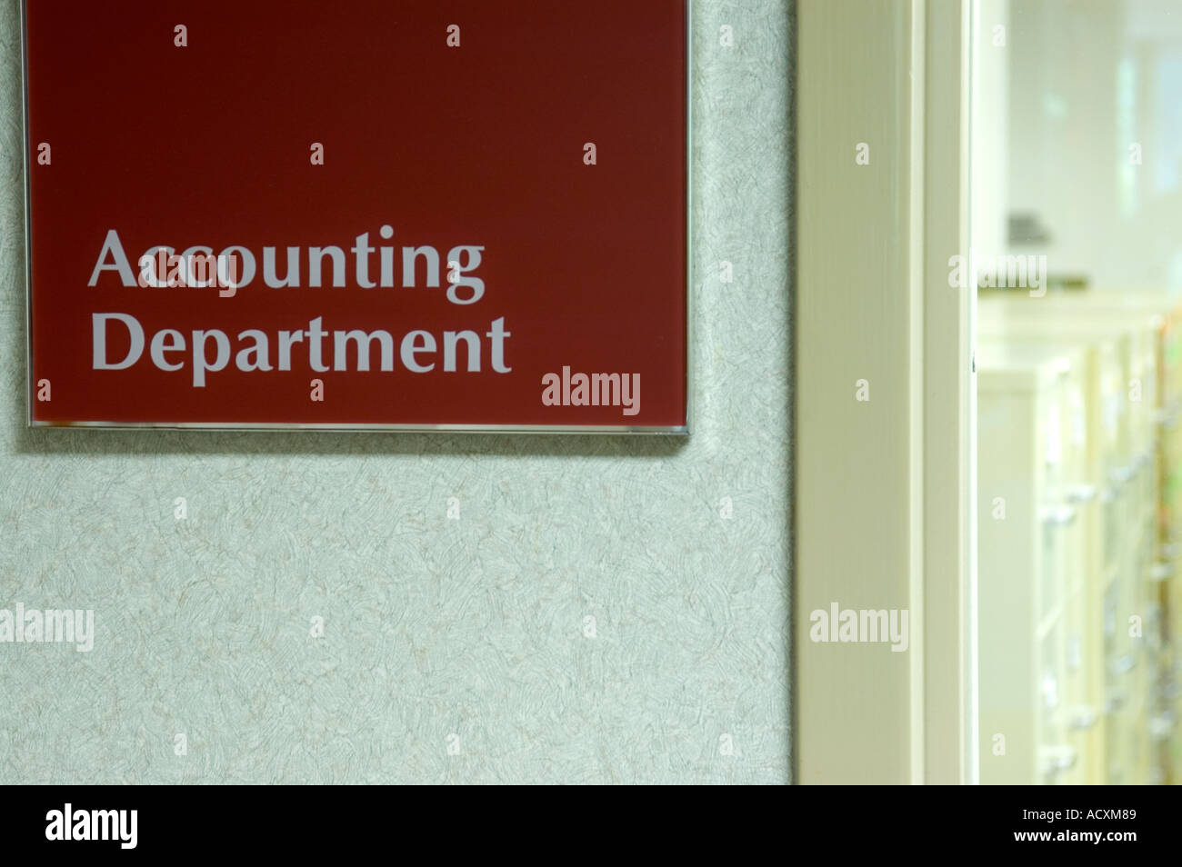 Accounting department entrance with storage cabinets visible on the ...