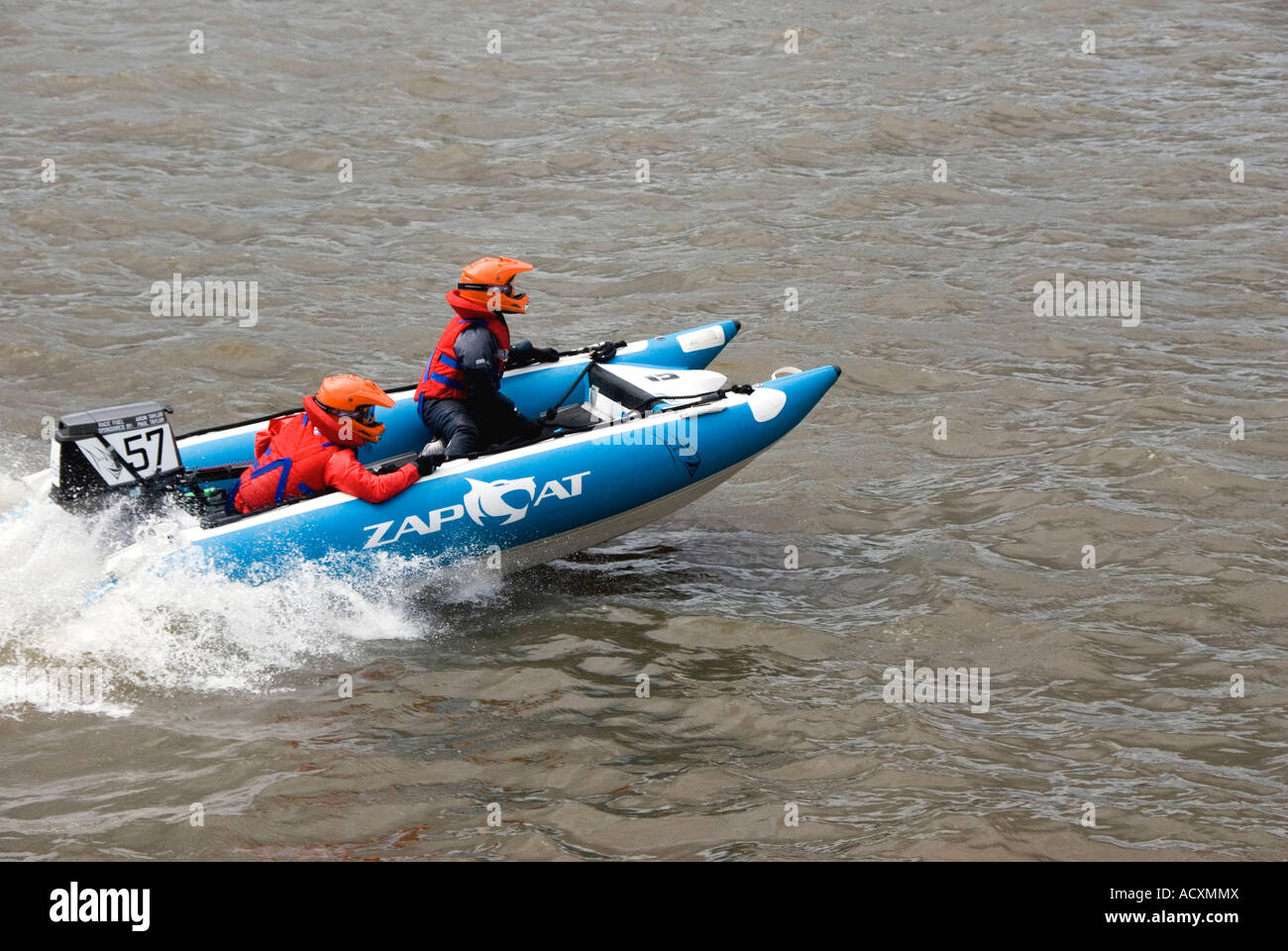 A horizontal action picture of Zap Cats racing on the River Clyde July ...