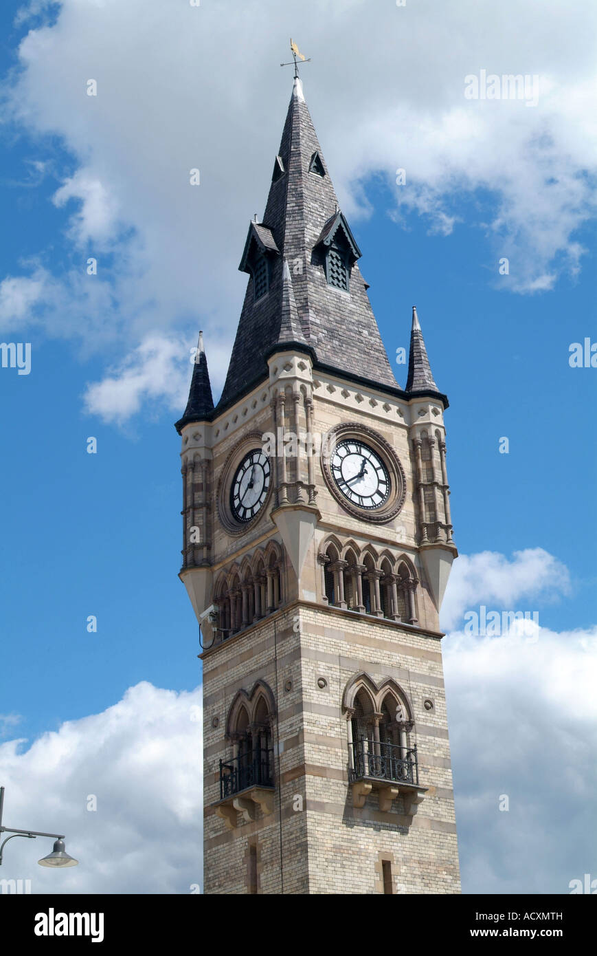 Historic Victorian Clock Tower, Darlington Town Centre, North East ...