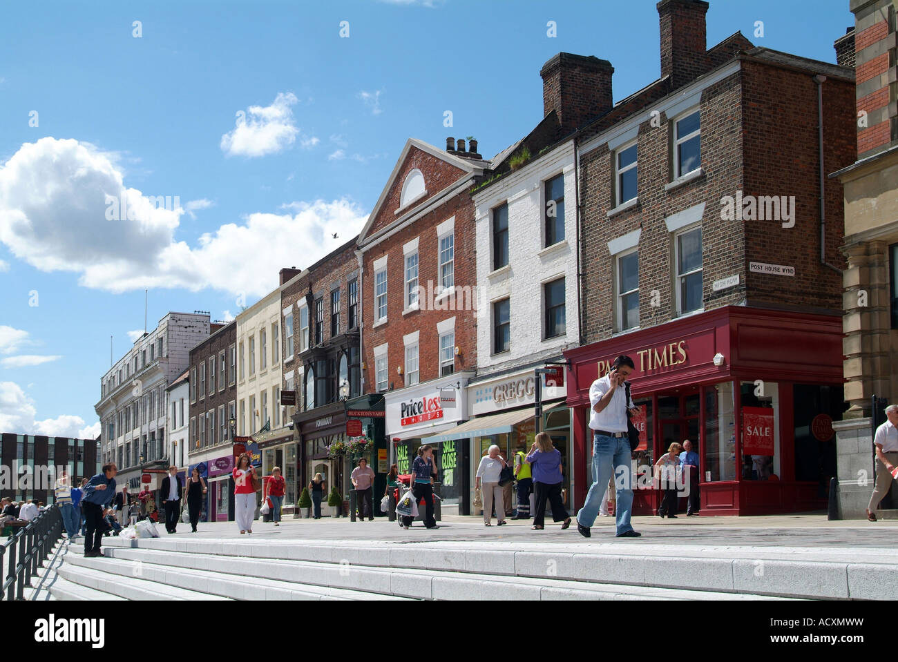 Historic Town Centre, High Row, Darlington, Northern England, summer ...