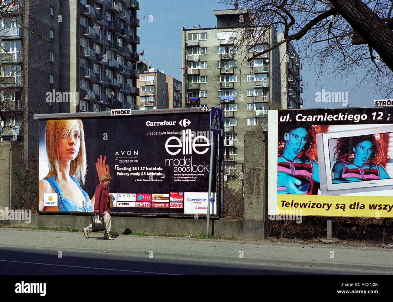 Billboards in the street, Poznan, Poland Stock Photo - Alamy