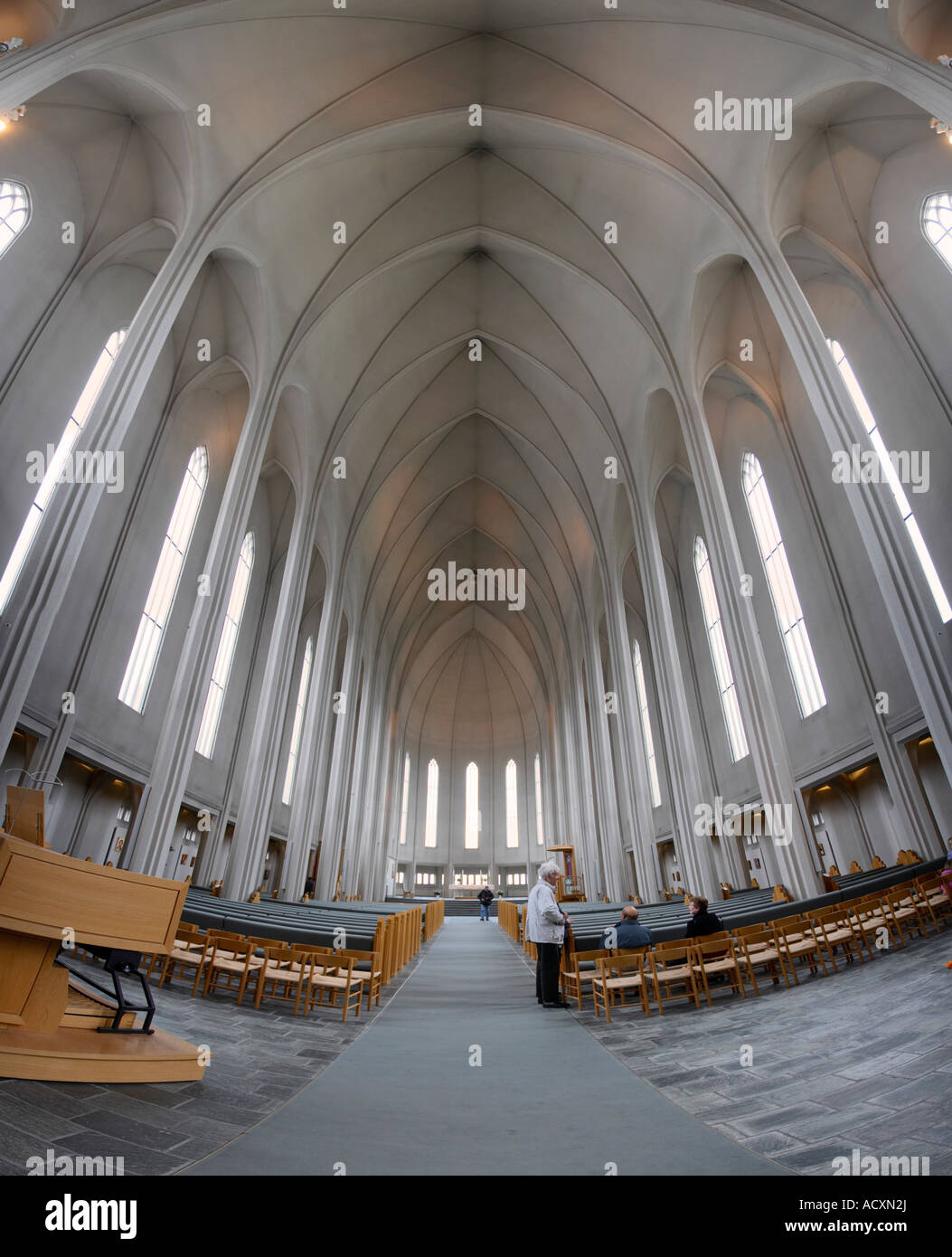 Interior of Hallgrímskirkja (church of Hallgrímur), Reykjavík, Iceland ...