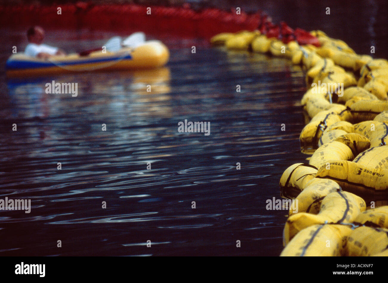 Buoy to protect the harbour against pollution by oil Menton France may ...