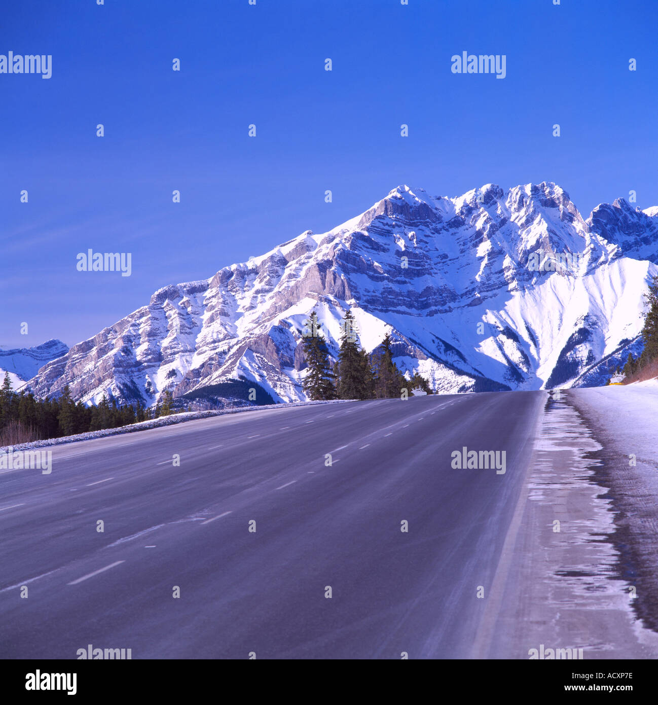 Trans Canada Highway 1 in Winter through the Canadian Rockies in ...