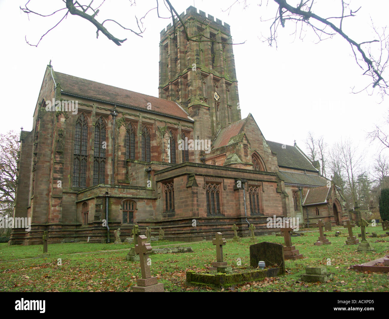 Hoar Cross Church and churchyard Stock Photo - Alamy