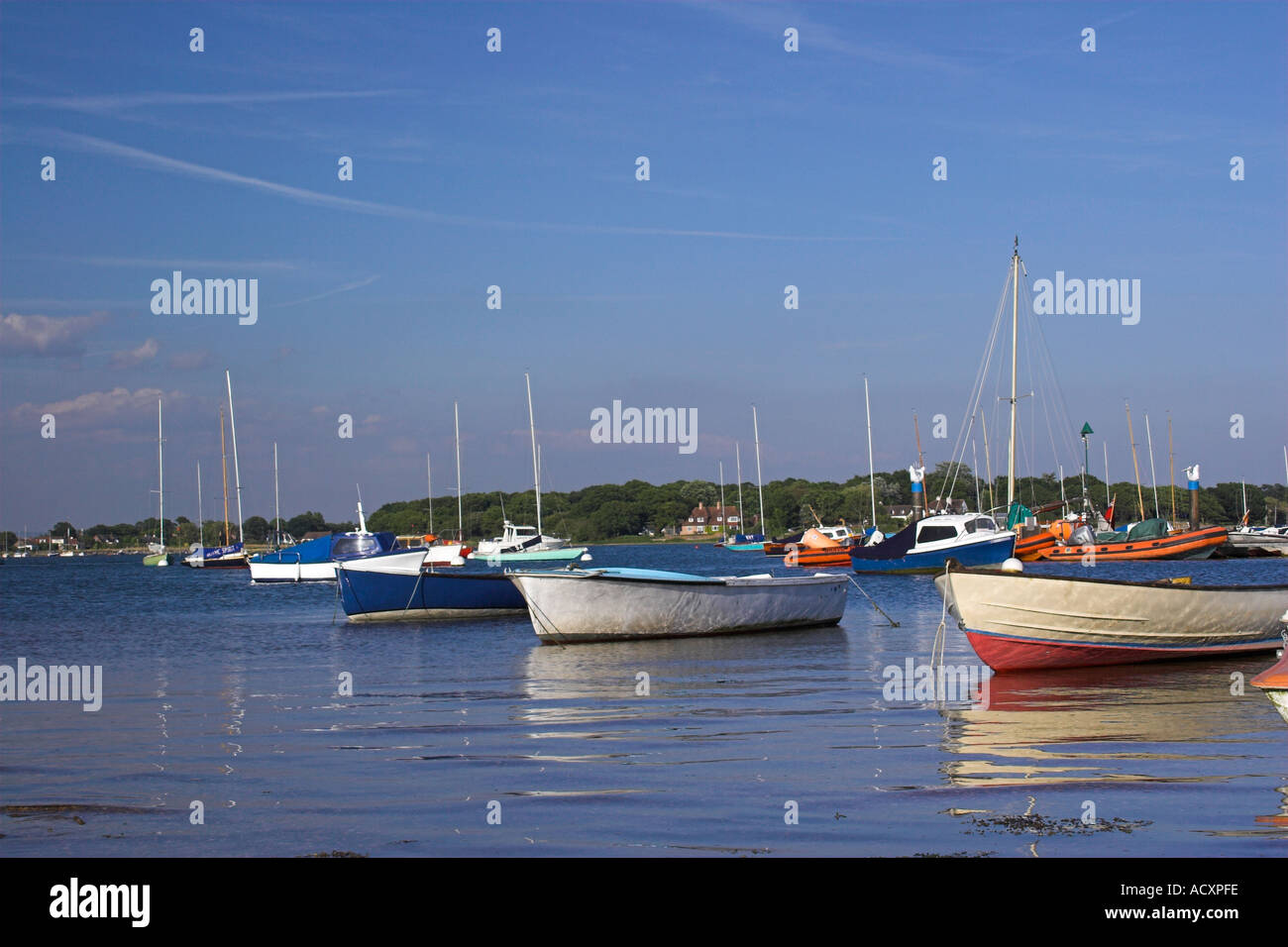 Boats and yachts on Chichester Channel at West Itchenor West Sussex ...