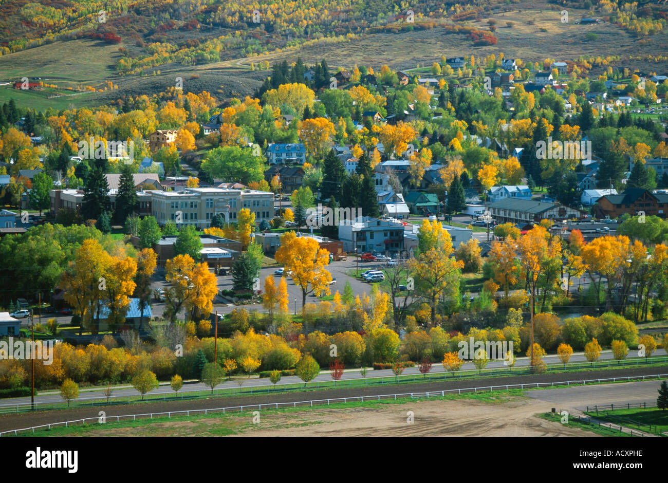 Fall colors in old town neighborhood around Routt County court house ...