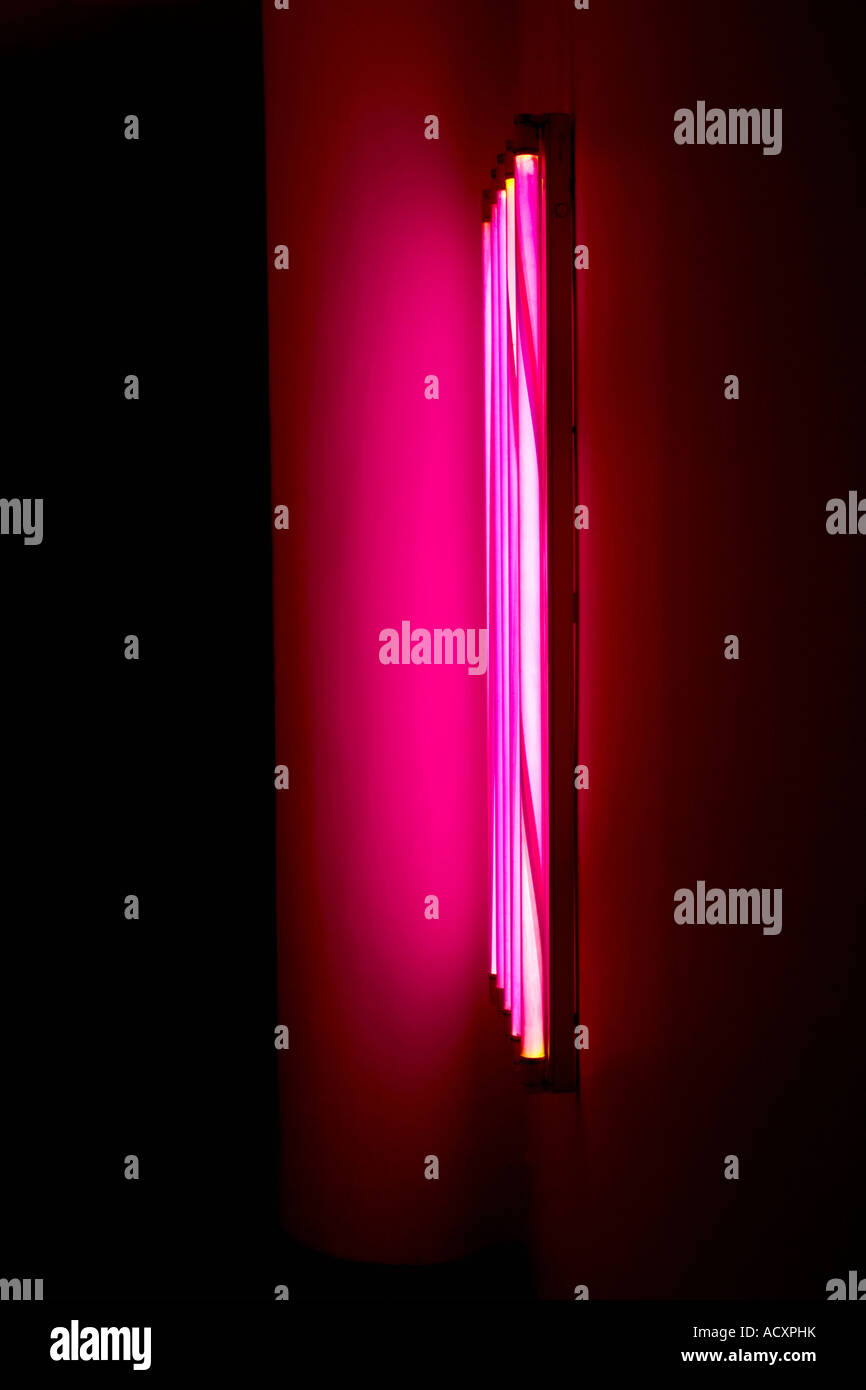 pink coloured fluorescent lamp Stock Photo - Alamy