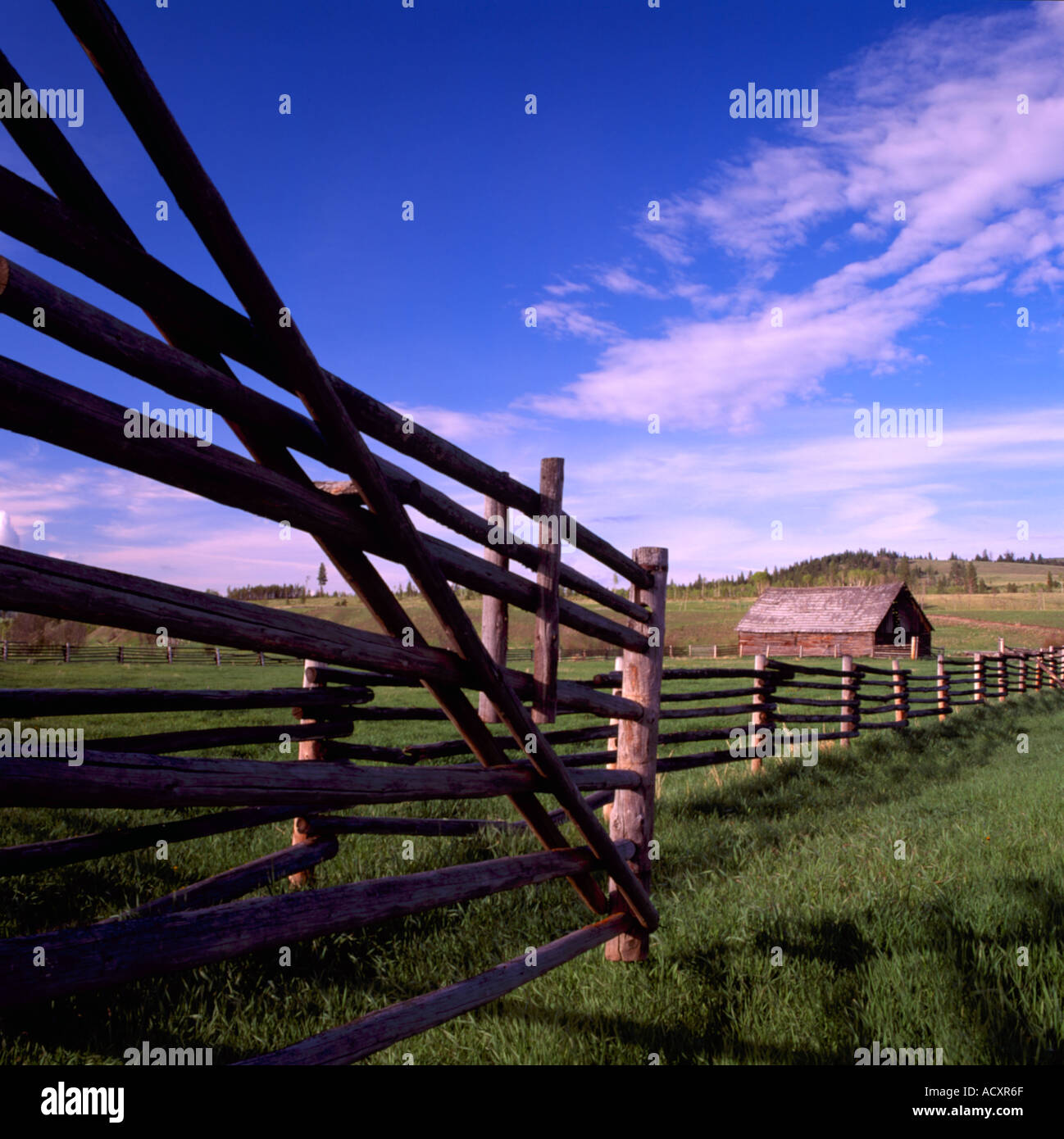 An Old Log Barn and Farm Land in the Thompson Okanagan Region of ...