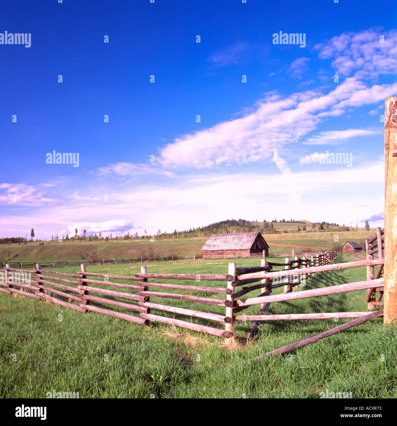 An Old Log Barn and Farm Land in the Thompson Okanagan Region of ...
