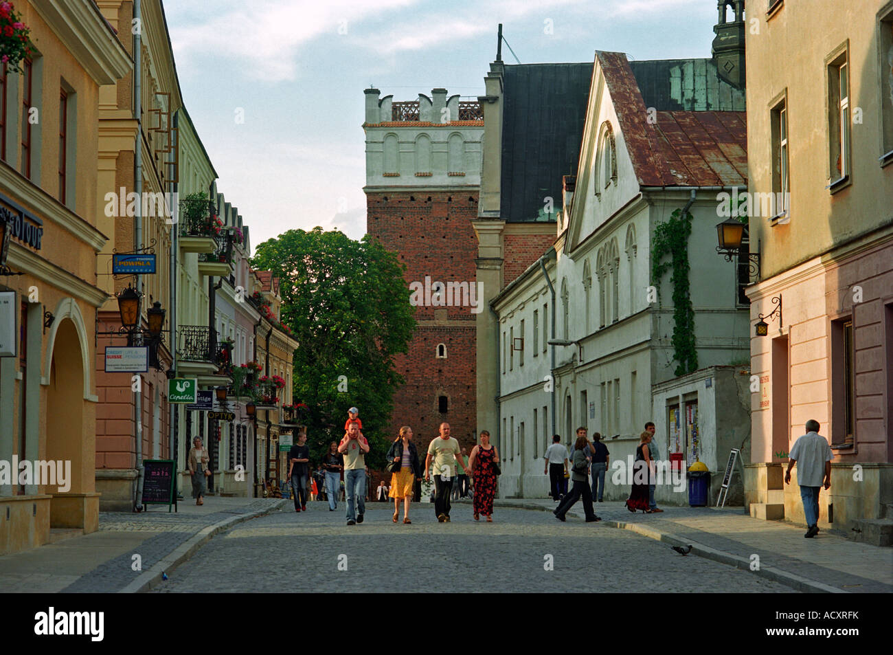 A street in the Old Town in Sandomierz, Poland Stock Photo - Alamy