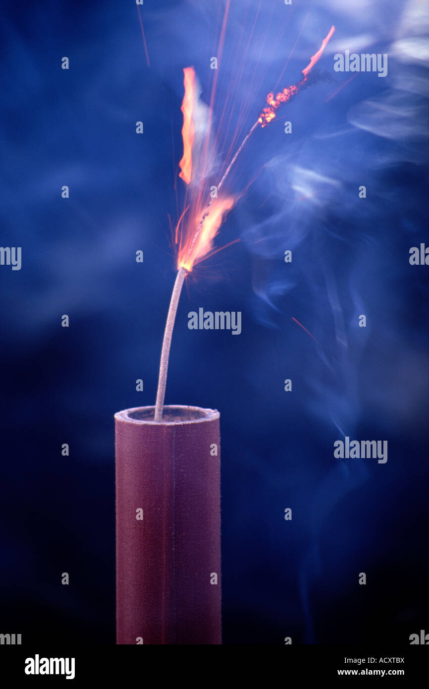 A burning fuse on a stick of dynamite. See also images ACNA1X and ...