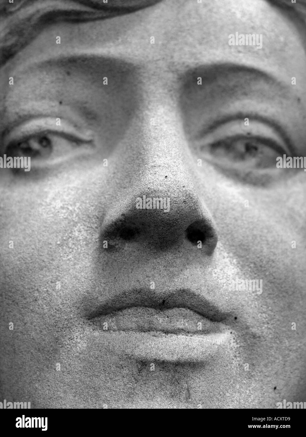 female marble carved statue face Stock Photo - Alamy
