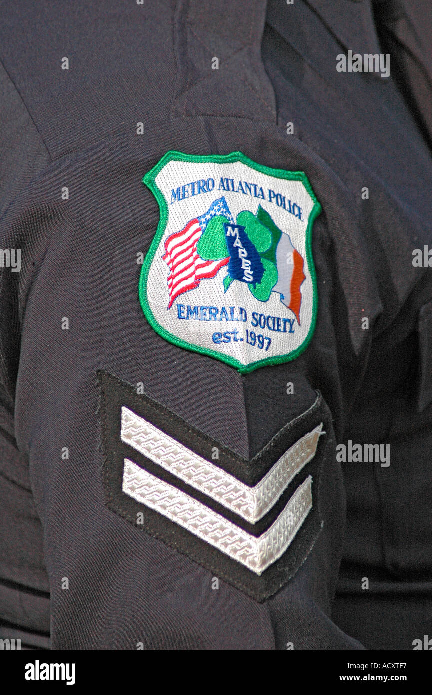 ID patches and badges and cuffs from police uniforms in the Atlanta ...