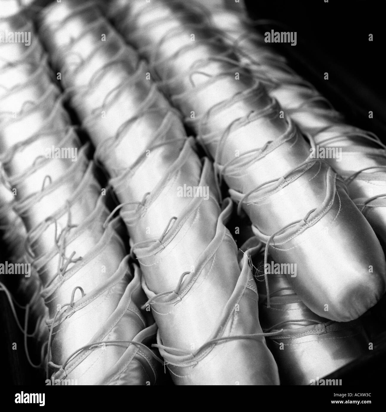 the hand making of ballet shoes at the Freed factory London Stock Photo ...