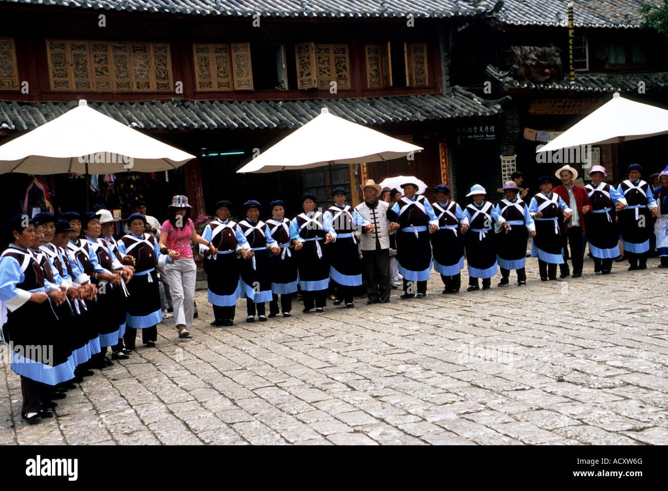 Naxi dance in Lijiang, China Stock Photo - Alamy