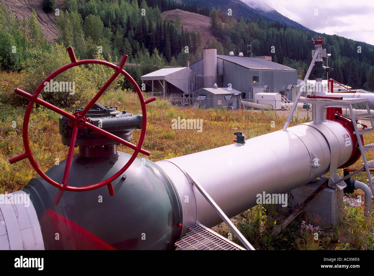 A Natural Gas Pipeline at a Compressor Station in "Pine Pass" in ...